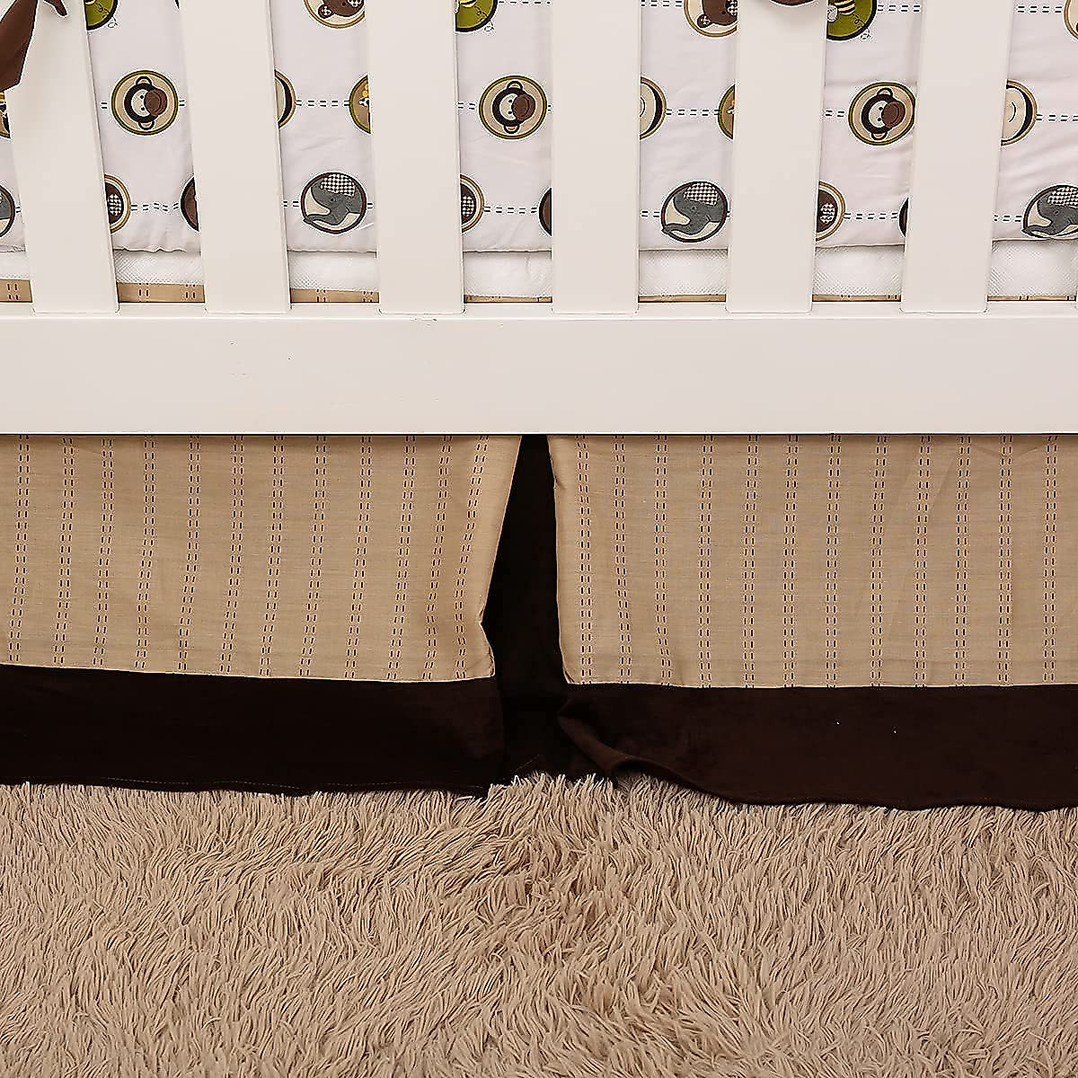 Brandream Jungle Crib Bedding Sets for Boys Elephant Animal Zoo Nursery Baby Bedding Set Zebra Giraffe Monkey Hippo Owl Bear 3D Pattern | 3-Piece Nursery Set | Baby Comforter, Crib Sheet, Crib Skirt