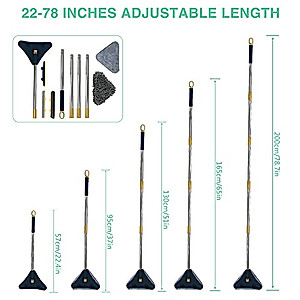 Wall Mop Wall Cleaner with Long Handle, Baseboard Duster Scrubber, Ceiling Wall Cleaner Mop, Wall Mop Triangle Rotatable Cleaning Mop for Floor, Ceiling and Wall (Blue)