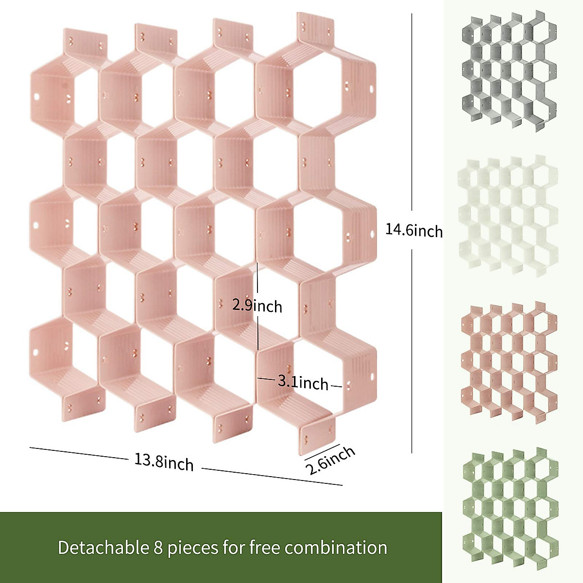Adjustable Honeycomb Drawer Dividers, Desk Drawer Organizer Separators, Drawer Organizer Divider for Underwear Belt Scarf Socks