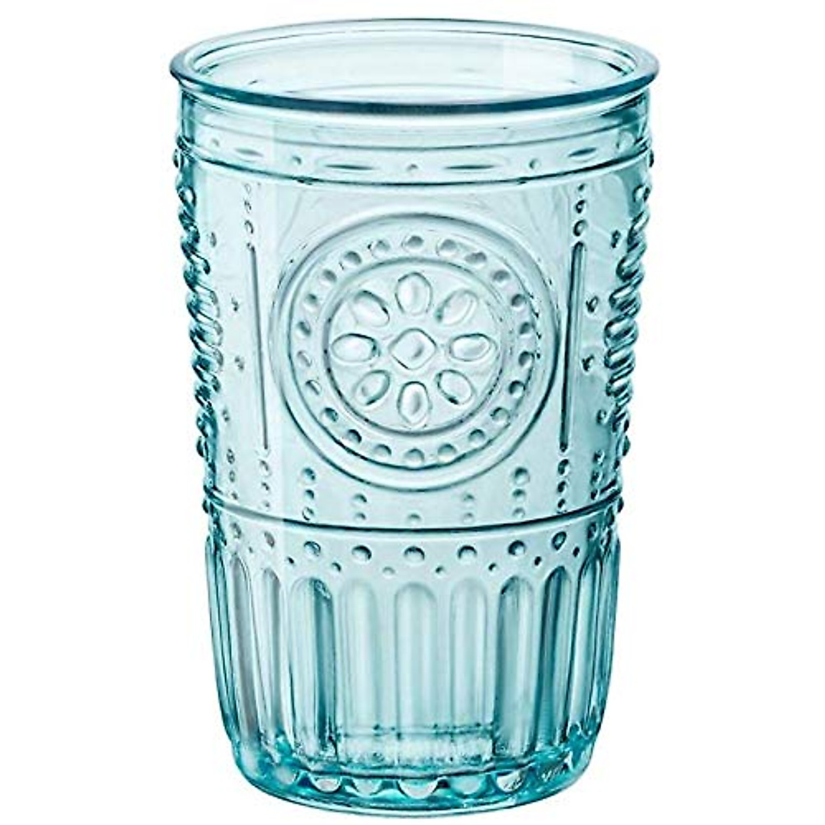 Bormioli Rocco Romantic Cooler Glass, Set of 4, 4 Count (Pack of 1), Light Blue