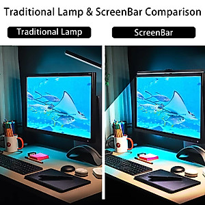Monitor Light Bar, Monitor Lights USB Powered LED Computer Light, 3 Switchable Light Modes, Dimmable Monitor Lamp, Computer Monitor Light for Desk/Office/Home, Black