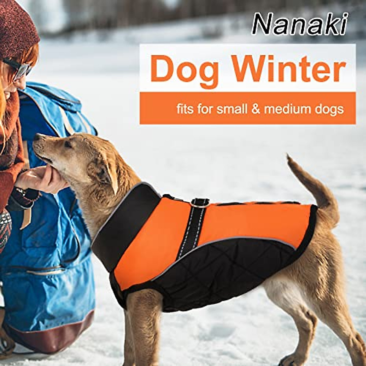 Dog Winter Vest, Windproof Doggy Warm Jacket Padded Puppy Jacket Harness Pet Apparel Cold Weather Coat for Small Medium Large Dogs(XL)