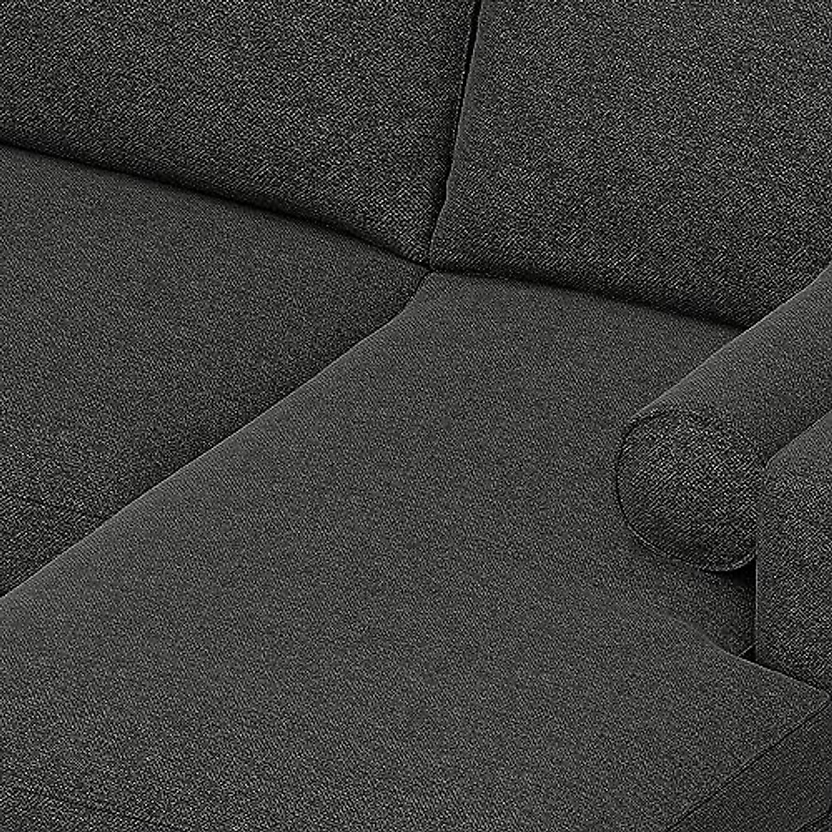 SIMPLIHOME Morrison Right Sectional Sofa in Woven-Blend Recycled Polyester Fabric, Charcoal Grey, 102-inches Wide, L-Shaped Couch with Right Chaise for the Living Room and Family Room