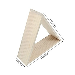 Cabilock 3pcs Room for Home Simple Pinewood Living Hollowed Shape Wall Daily Triangle Rack Bedroom Storage Hand-Made Dispaly Wooden Tool Shelf Use Decoration Hanging Display