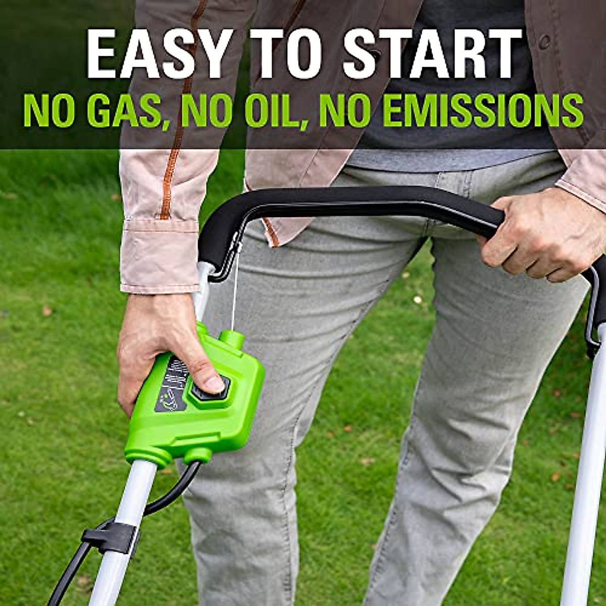 Greenworks 40V 16" Cordless Electric Lawn Mower + 40V (300W) Power Inverter, 4.0Ah Battery and Charger Included