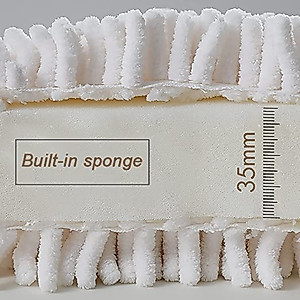 Sawyst 4 Pack Chenille Hanging Hand Towel Ball Soft Absorbent Microfiber Hand Towels Plush Quick-Drying Hanging Hand Towel Ball with Hanging Loops for Bathroom Kitchen, White and Gray