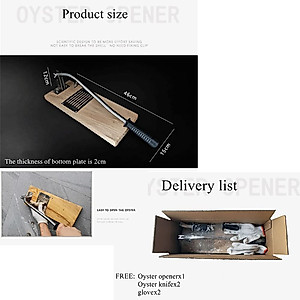 NOMAL Stainless Steel Vertical Oyster Shucker Adjustable Oyster Clam Opener Machine Heavy Duty Oyster Sheller Practical Tool for Hotel Buffets, Homes Gift (WOOD)