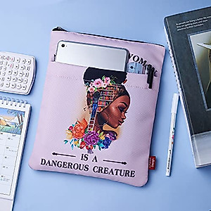 A Well-Read Woman is A Dangerous Creature Book Sleeve, Book Sleeves with Zipper, Book Covers for Paperback, 11 X 8.5 Inch, Book Lovers Gifts