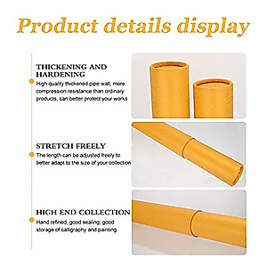 EXCEART Documents Storage Tubes Document Poster Tube Paper Storage Tube for Blueprints Prints Posters Targets Artworks and Drawings Yellow Drafting Tube
