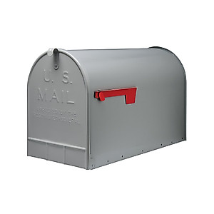 Gibraltar Mailboxes Stanley Extra-Large Capacity Galvanized Steel Grey, Post-Mount Mailbox, ST200000