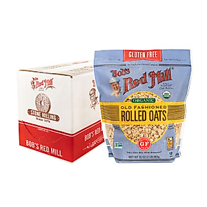 Bob's Red Mill Gluten Free Organic Old Fashioned Rolled Oats, 32 ounce (Pack of 4)