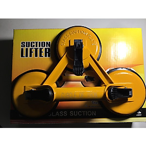 CIRCLE OF IRON - 3 SECTION VACUUM SUCTION CUP FOR GLASSES - Heavy Duty Alminimum Plate Handles Which Hooks To Move Glasses - To Move Tiles - Floor Gap Fixer etc