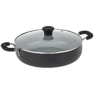 T-fal Specialty Ceramic Dishwasher Oven Safe Everyday Pan, 12"/ 5 qt, Black