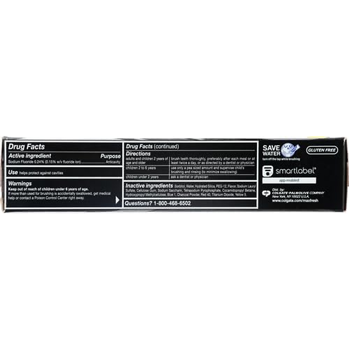 Colgate Max Fresh Toothpaste + Charcoal, Charcoal Mint (6 Ounce, Pack of 2)