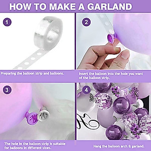 Purple Balloon Garland kit Macaron Purple Silver Balloon Arch Butterfly Stickers Confetti Latex Balloons Arch for Bridal Shower Baby Shower Wedding Birthday Party Decorations for Girls and Women