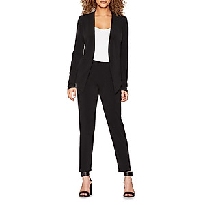 BCBGeneration Women's Relaxed Asymmetrical Open Front Tuxedo Blazer, Black, Small