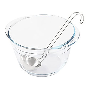 DYRABREST Chafing Dish Buffet Set,Stainless Steel Frame Chafing Dishes Glass Dish Server Food Warmer with Soup Ladle for Parties