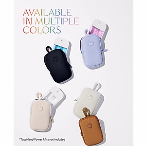 Touchland Touchette Zippered Pouch, Attachable Fashion Accessory with Snap Hook for Power Mist and Glow Mist 1FL OZ, Ivory