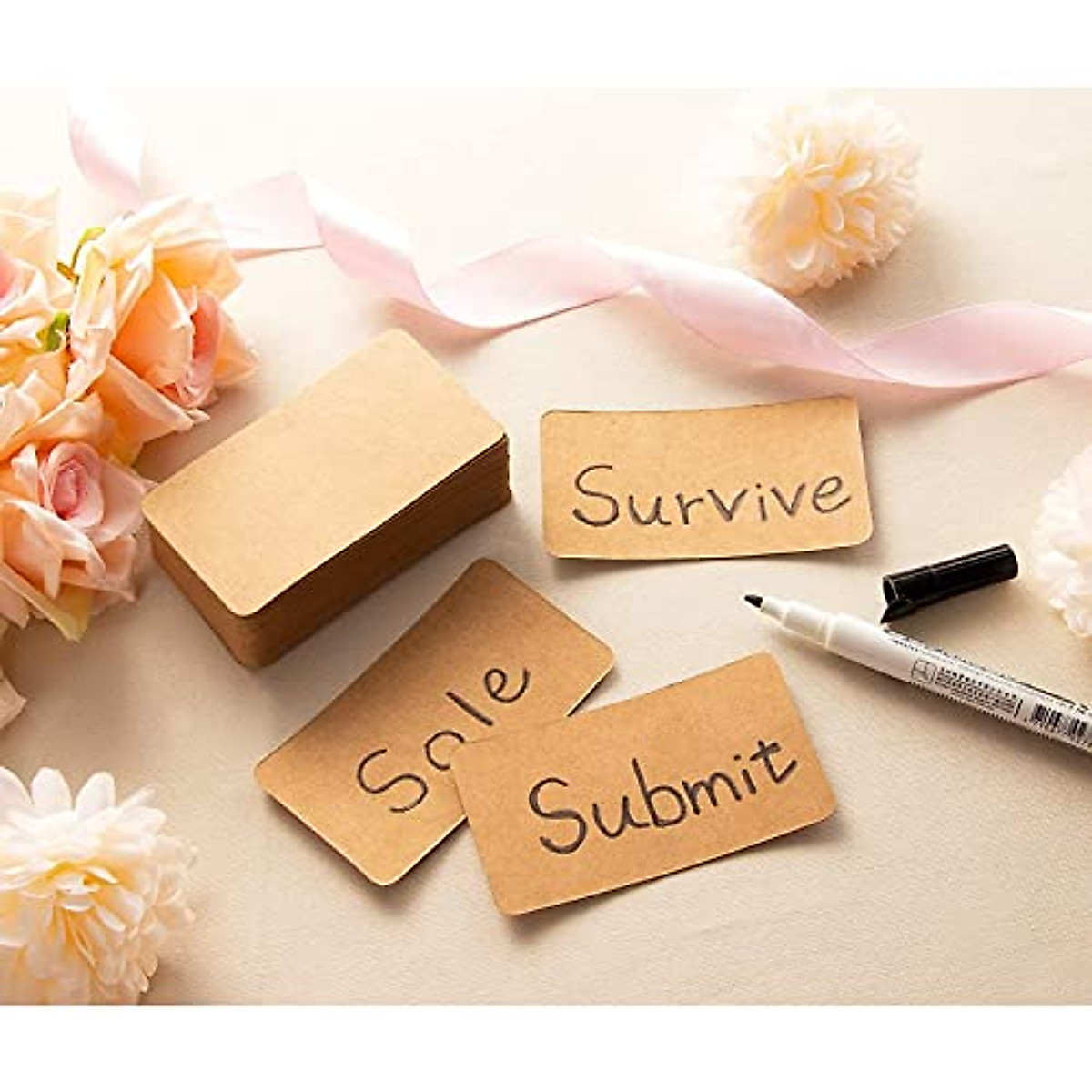 250-Pack Blank Index Cards for Studying & Crafts