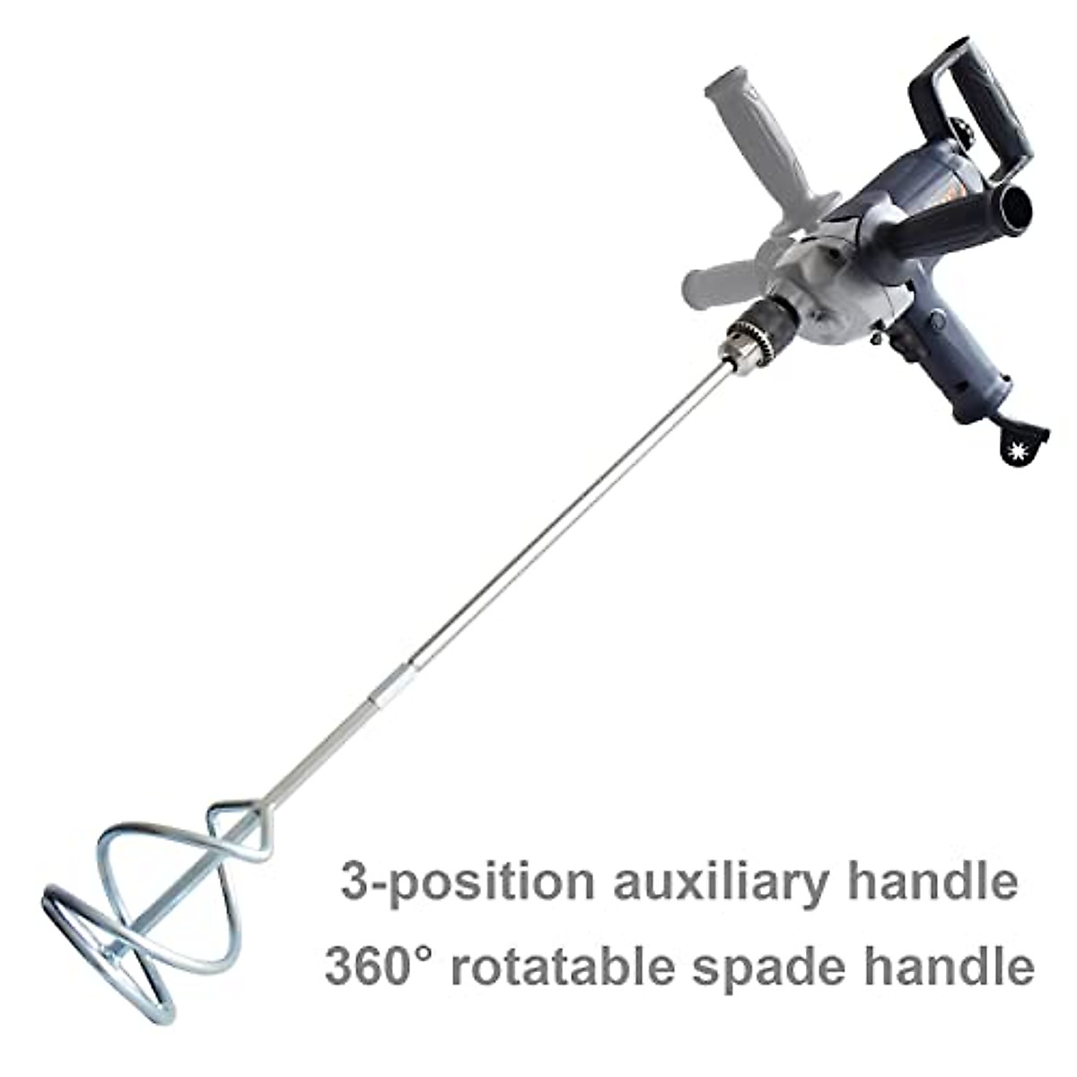 MAXXT Drill Mixer Set with Spade Handle 1/2 inch Electric Corded Mixing Drill Machine 9A Motor Concrete Mud Mixer