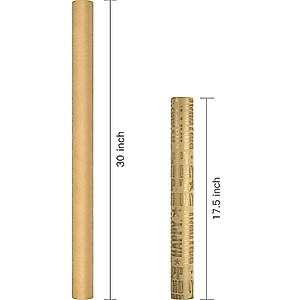 RUSPEPA Kraft Wrapping Paper Roll - Gold Happy Birthday Pattern Great for Birthday, Party, Baby Shower - 17.5 Inches X 32.8 Feet