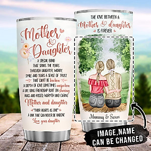wowcugi Mom Tumbler Personalized Gift For Mom From Daughter Mother Daughter Tumblers 20oz 30oz Coffee Travel Mugwith Lid Birthday Mother's Day Christmas Presents For Moms Mommy Mothers