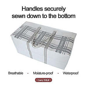 UL Source Moving Bags Extra Large Tote Storage Space Saver Bags 8PACKS Closet Organization Heavy Duty Storage Moving Bags with Zipper and Strong Handles for Shoes,Blanket,Pillow, Moving Supplies,Clothes Storage