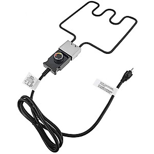 AJinTeby Universal Electric Smoker and Grill Heating Element with Adjustable Thermostat Cord Controller for Masterbuilt Smokers & Turkey Fryers, 1500 Watts Higher Heat