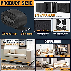 Toy Blocker for Under Couch, Under Bed Blocker for Pets,Adjustable Gap Bumper,Stop Things Sliding Under Sofa or Furniture,Compatible no damage to furniture, Easy to clean and Install(20Ft by 2 Inch)