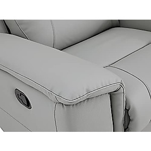 Blackjack Furniture Walker Leather Match Upholstered Reclining Living Room Sofa, Gray