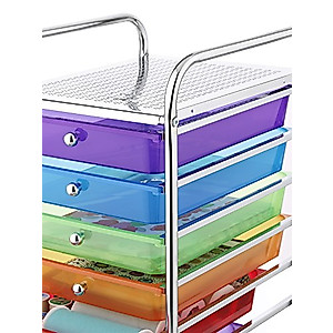 Whitmor 10 Drawer - Rolling Craft Organizer Cart - Chrome 15.25x13.50x35.25