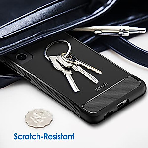 JETech Slim Fit Case Compatible with Samsung Galaxy S21 FE 5G 6.4-Inch, Thin Phone Cover with Shock-Absorption and Carbon Fiber Design (Black)