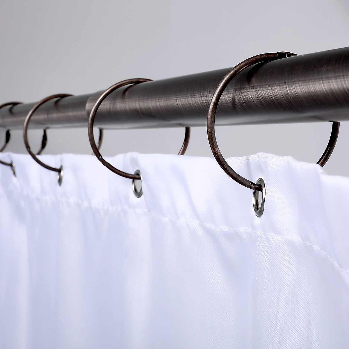 SlipX Solutions Simple Slide Shower Curtain Rings Provide Effortless Gliding on Standard Shower Rods (Rust Resistant, Snap Closure) (12, Oil Rubbed Bronze)