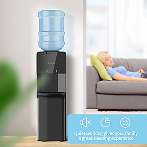 Urbansync Top Loading Cold & Hot Water Dispenser,3 Temperature Settings, Water Cooler for 3 or 5 Gallon Bottles, Removable Drip Tray & Child Safety Lock, Home, Office, Living Room.