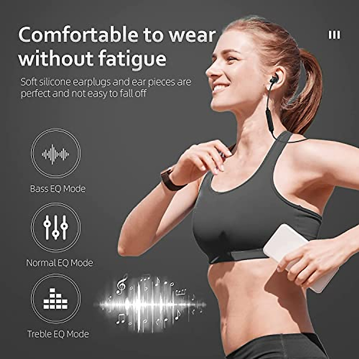 Bluetooth Headphones,V5.0 Wireless Magnetic Earbuds 16H Playtime,IPX7 Sweatproof Bluetooth Neckband Earphone with Built-in Microphone for Sports Phone Call Music(Black)