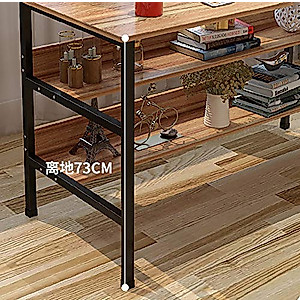 TOPYL 39inch Computer Desk with Bookshelf,Modern Sturdy Writing Desk - Family Workstation with 2 Tier Shelves,Simple Style Desk for Home Office