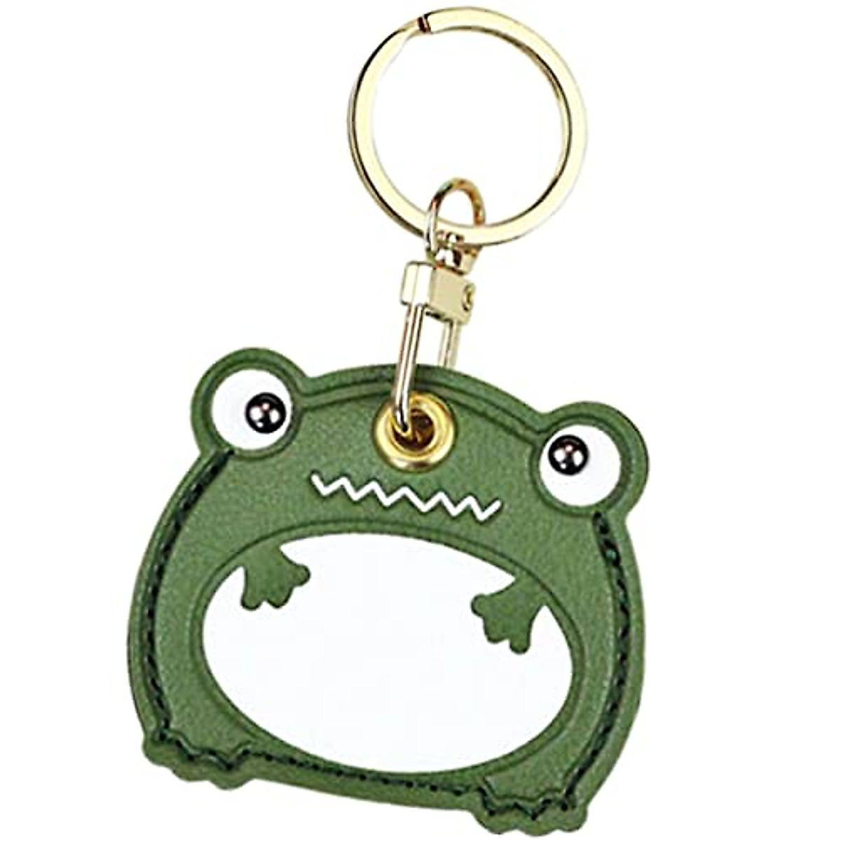 Generic Frog Keychain Frog Keychain Compatible for AirTag Keychain:Leather Tracker Cover Cute Cartoon Frog Shaped Air-Tag Holder Anti-Lost Tracker Shell for Women Key Fob Keychain Key Fob Keychain