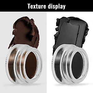 Erinde Brown Gel Eyeliner, Waterproof Long Lasting Cream Eyeliner Gel, High-Intensity Pigments Smudge-Proof Eye Liner Makeup, Water-Resistant Eyeliner with 2PCS Eyeliner Brushes 06# Brown