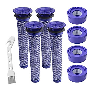 Yeebarle 8 Pack Replacement for Dyson V7, V8 Animal and Absolute Vacuum, 4 Pre-Filters and 4 Post-Filters Replaces Part # 965661-01 & 967478-01