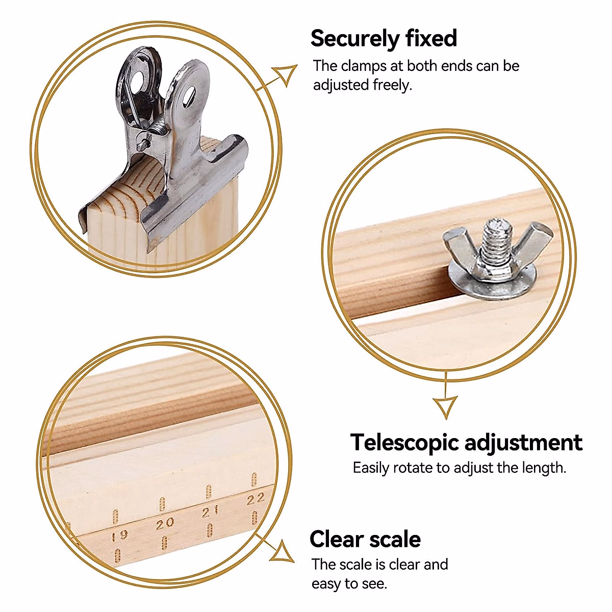 KSIEE Wood Jig Bracelet Maker, Paracord Jig Bracelet Maker U Shape Clear Scale Bracelet with 2 Clamp DIY Hand Knitting Bracelet Jig Bracelet Braiding Tool