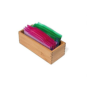 Lipper International Bamboo Wood Utensil Holder Storage Box for Cooking Tools, Makeup, or Office Supplies, 4" x 9 1/4" x 3"