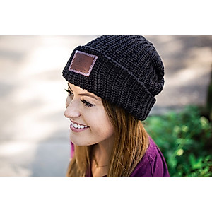 Love Your Melon Beanie for Men & Women, White Speckled Cuffed Beanie, Winter Hats, Cool Beanies, 100% Cotton Made Lined Knit Warm Thick Skully