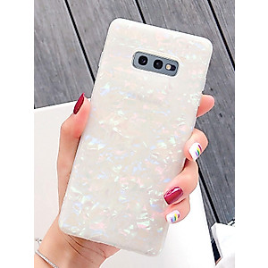 J.west Galaxy S10e Luxury Sparkle Glitter Pattern Slim Clear TPU Silicone Protective Phone Case - Colorful