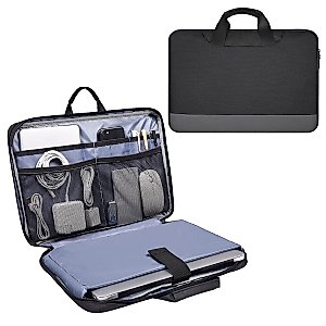 11.6-12.9 Inch Waterproof Laptop Bag Sleeve for Women Men Business Briefcase with Organizer for Acer Chromebook Spin 311, Lenovo Chromebook C330, Samsung Chromebook 4, HP ASUS Dell Surface Case, Black