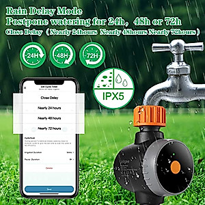 Smart Water Timer with Wi-Fi Hub, Bluetooth Hose Timer with Rain Delay for Outdoor Garden Lawn Faucet, Programmable Irrigation Sprinkler Timer with Automatic and Manual (Smart WiFi)