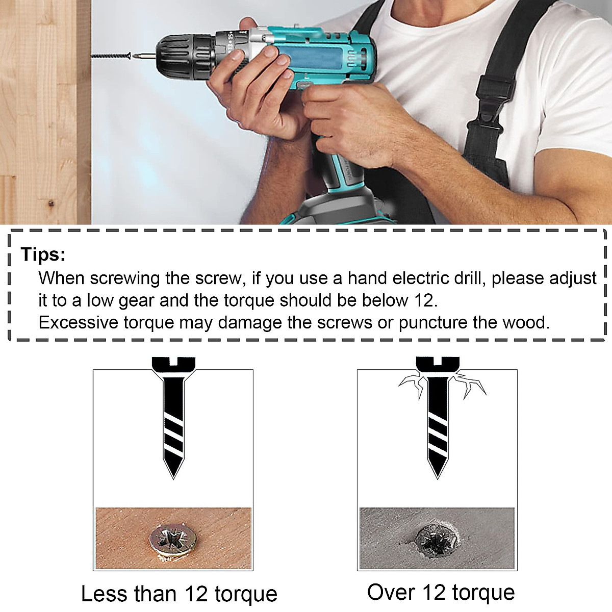 M3 Flat Head Wood Screws Assortment Fasteners Kit 420pcs,Phillips Drive Countersunk Head Self-Tapping Screws,Carbon Steel,Contains 20pcs M6 Screw Anchors