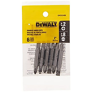 DEWALT Screwdriver Set, #2 Phillips / No. 8 Slotted Double Ended Bit, 6-Pack (DW2024B6)