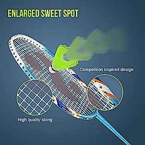 Silver’s 4 Player Uni-Piece Semi-Graphite Badminton Racket Set | Includes 4 Rackets, 2 Badminton Bags, 6 Nylon Shuttlecocks and 2 Extra Replacement Overgrip Tapes.