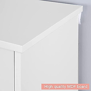 Wooden Shoe Cabinet with 3 Flip Drawers, Freestanding Shoe Storage Organizer with Louvered Door and Adjustable Shelf, Modern White Narrow Shoe Storage Cabinet for Entryway, Holds 12 Pair Shoes