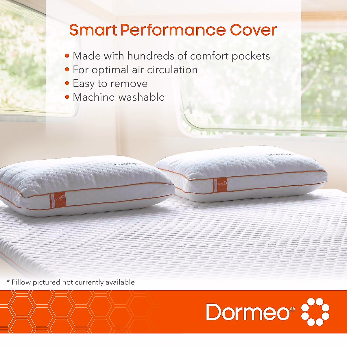 Dormeo RV Short Queen Mattress Topper - Octaspring Technology - Queen Mattress Bed Topper, Cooling Mattress Topper - 3 Inch Mattress Topper - White, Waterproof, Medium Firmness